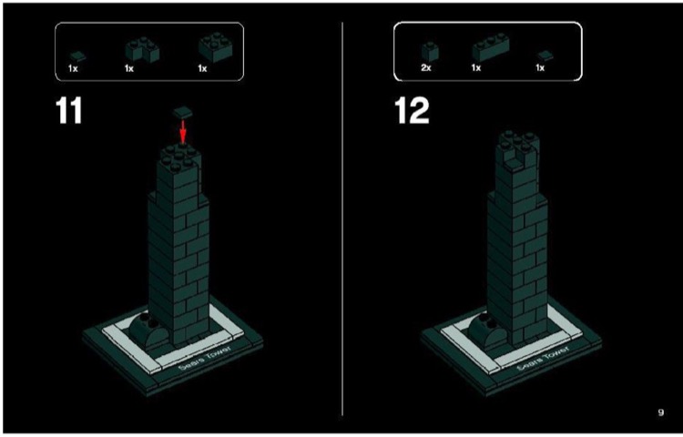 LEGO Instructions for set 21000 Sears Tower, Architecture - Landmark Series