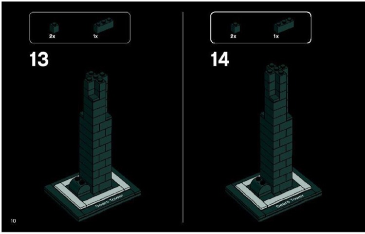 LEGO Instructions for set 21000 Sears Tower, Architecture - Landmark Series