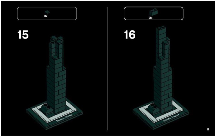 LEGO Instructions for set 21000 Sears Tower, Architecture - Landmark Series