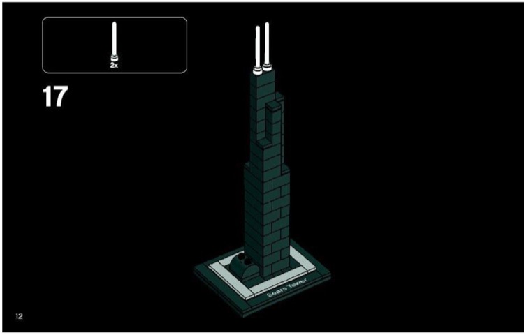 LEGO Instructions for set 21000 Sears Tower, Architecture - Landmark Series