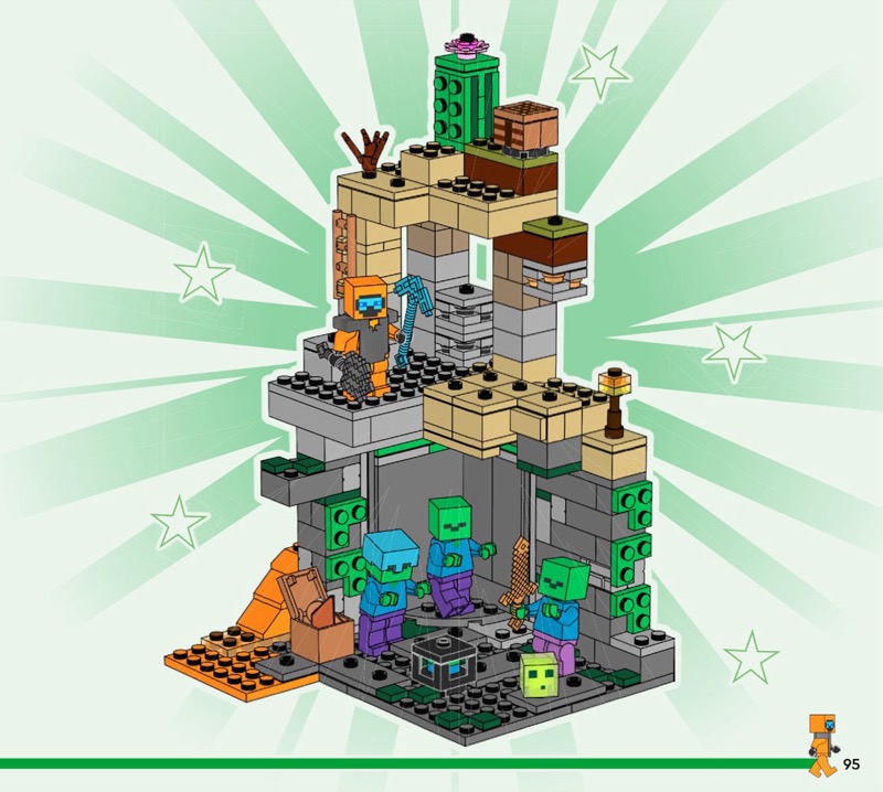 LEGO Instructions for set 21587 Zombie Dungeon, Minecraft - Minifig-scale