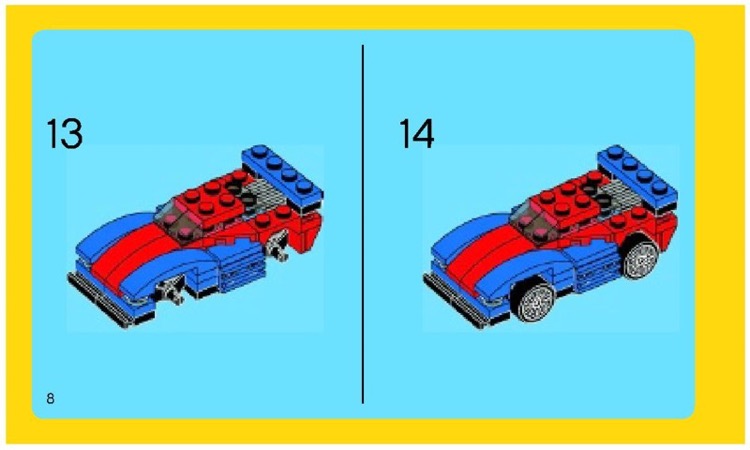 LEGO Instructions for set 31000 Mini Speeder, Creator - 3 in 1