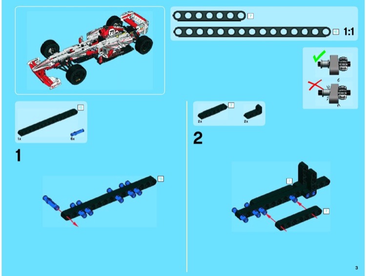 LEGO Instructions for set 42000 Grand Prix Racer, Technic - {None}